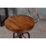 Williston Forge Industrial Bar Stool-Adjustable Swivel Round Wood Metal ...