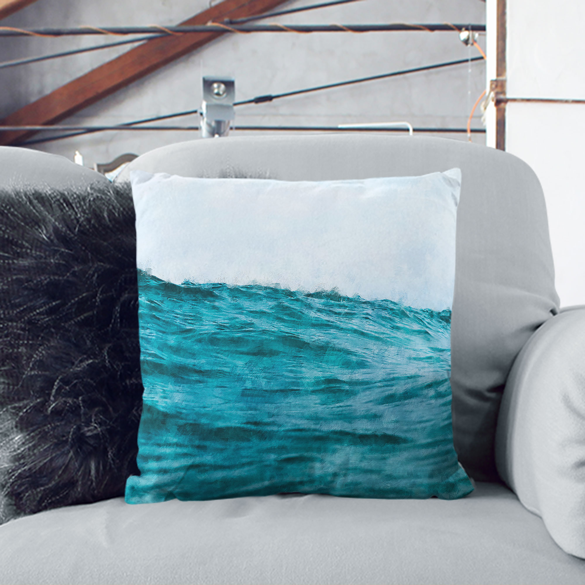 East Urban Home Ocean Wave in Morocco Cushion with Filling | Wayfair.co.uk