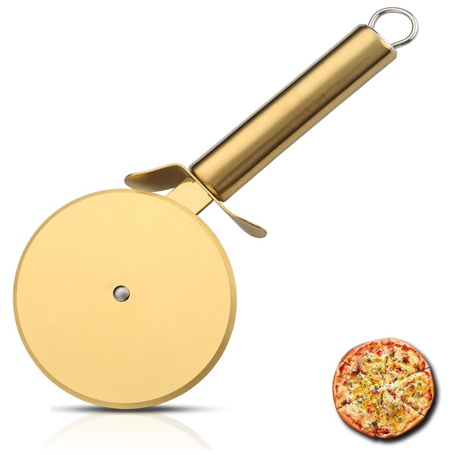 NUFOLT Pizza Wheel, Super Sharp Pizza Slicer With Titanium Colorful ...