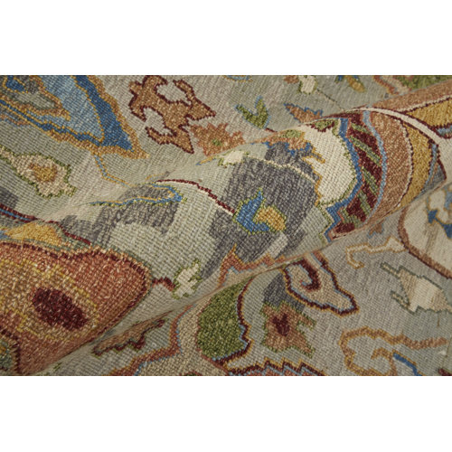 Langley Street Lindell Handmade Hand-Knotted Wool Taupe/Tan/Orange Rug ...