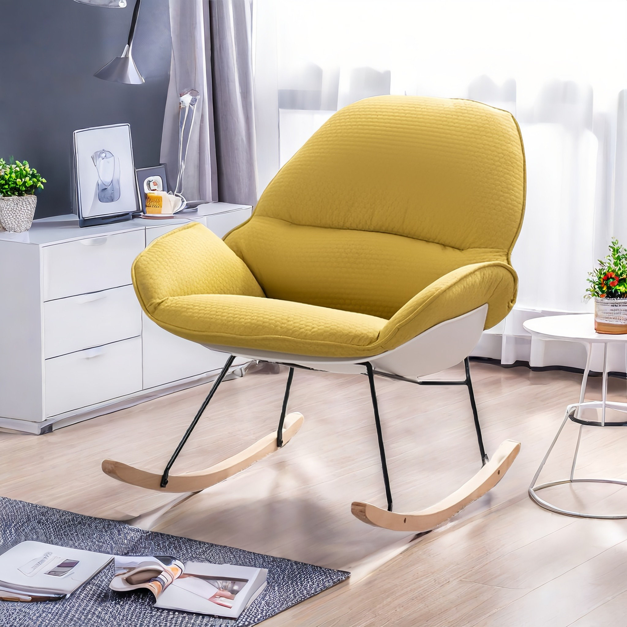Corrigan Studio® Modern Upholstered Rocking Chair | Wayfair