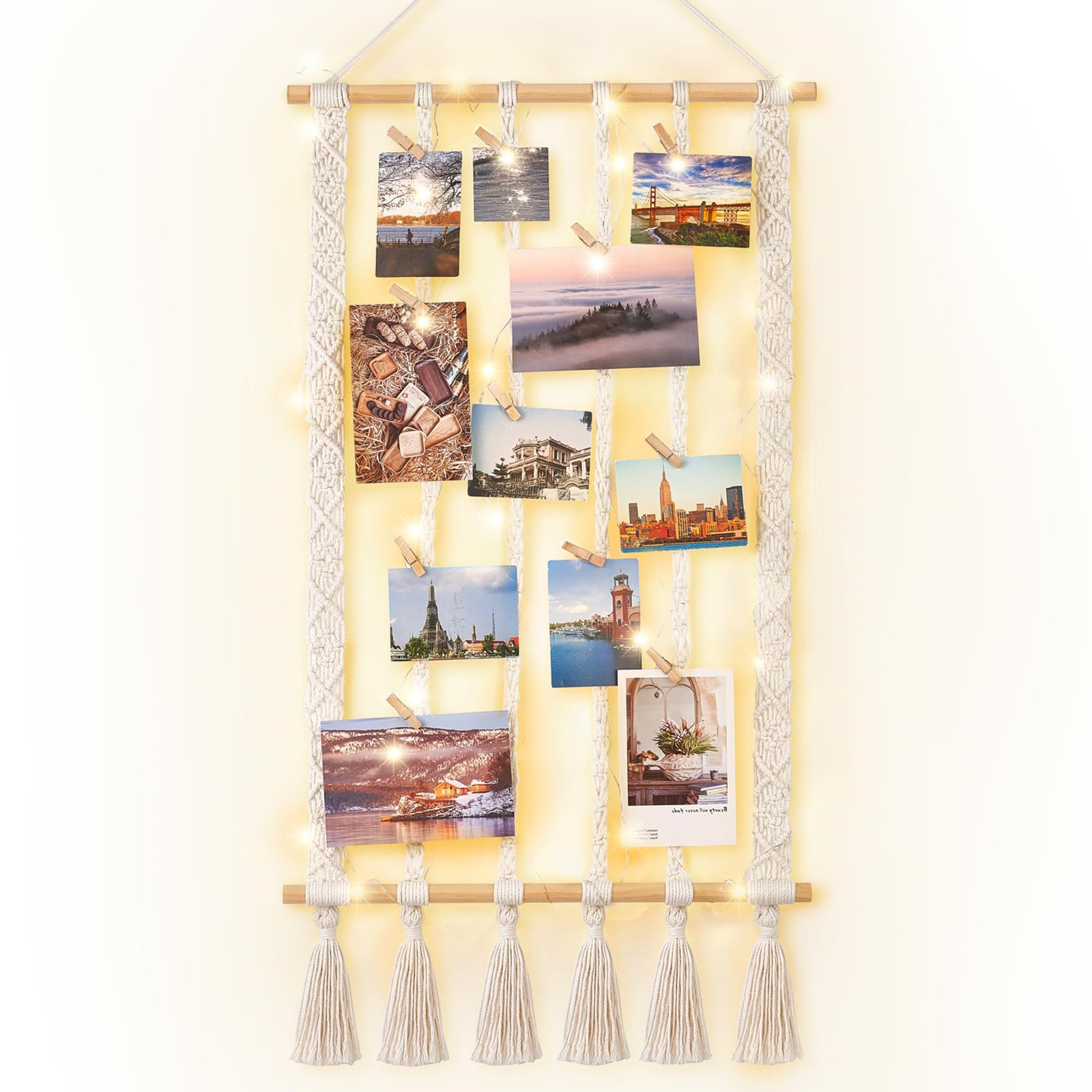 Dakota Fields Boho Picture Frames Collage Wall Decor with Clips and ...