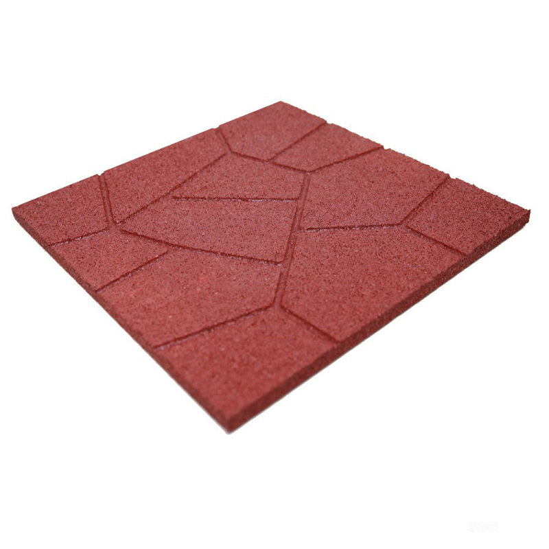 RevTime Dual-Side Garden Rubber Paver in Red Set of 6 | Wayfair