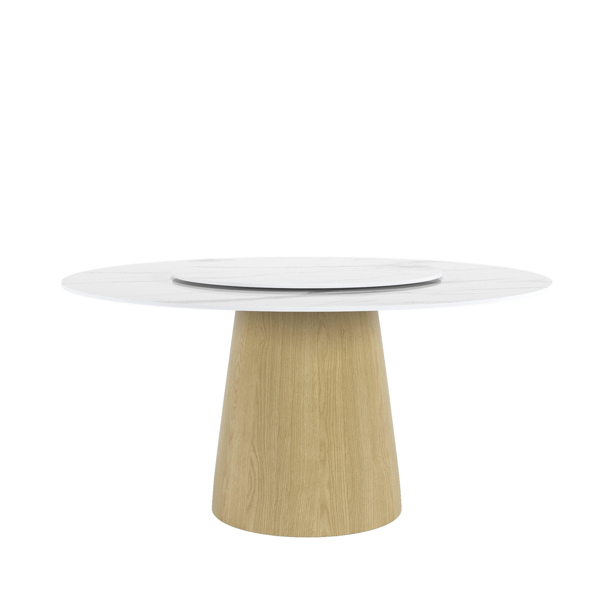 Mercer41 Ivonn Partee Round Dining Table With Lazy Susan For 4-6 People ...