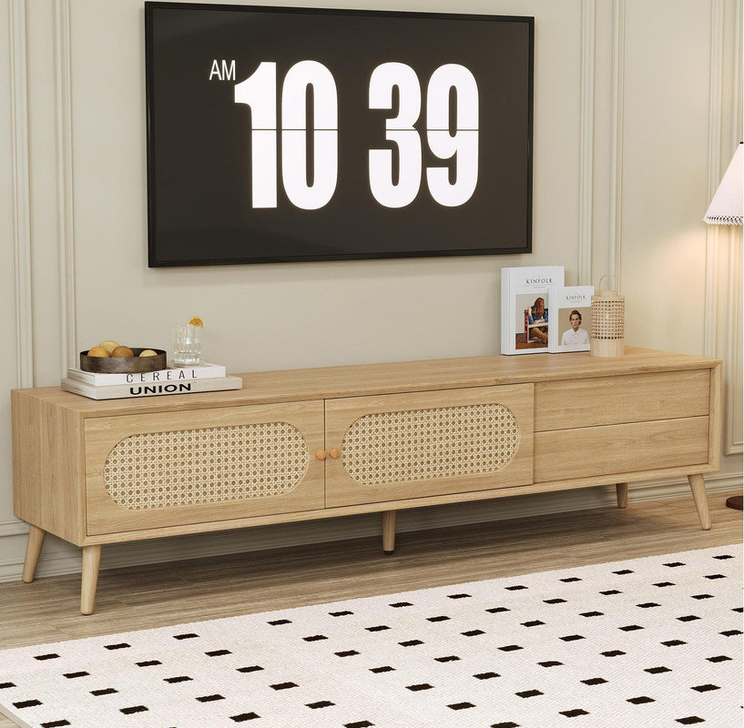 Bay Isle Home™ Boho TV Stand for TVs up to 85'' , Modern Farmhouse ...