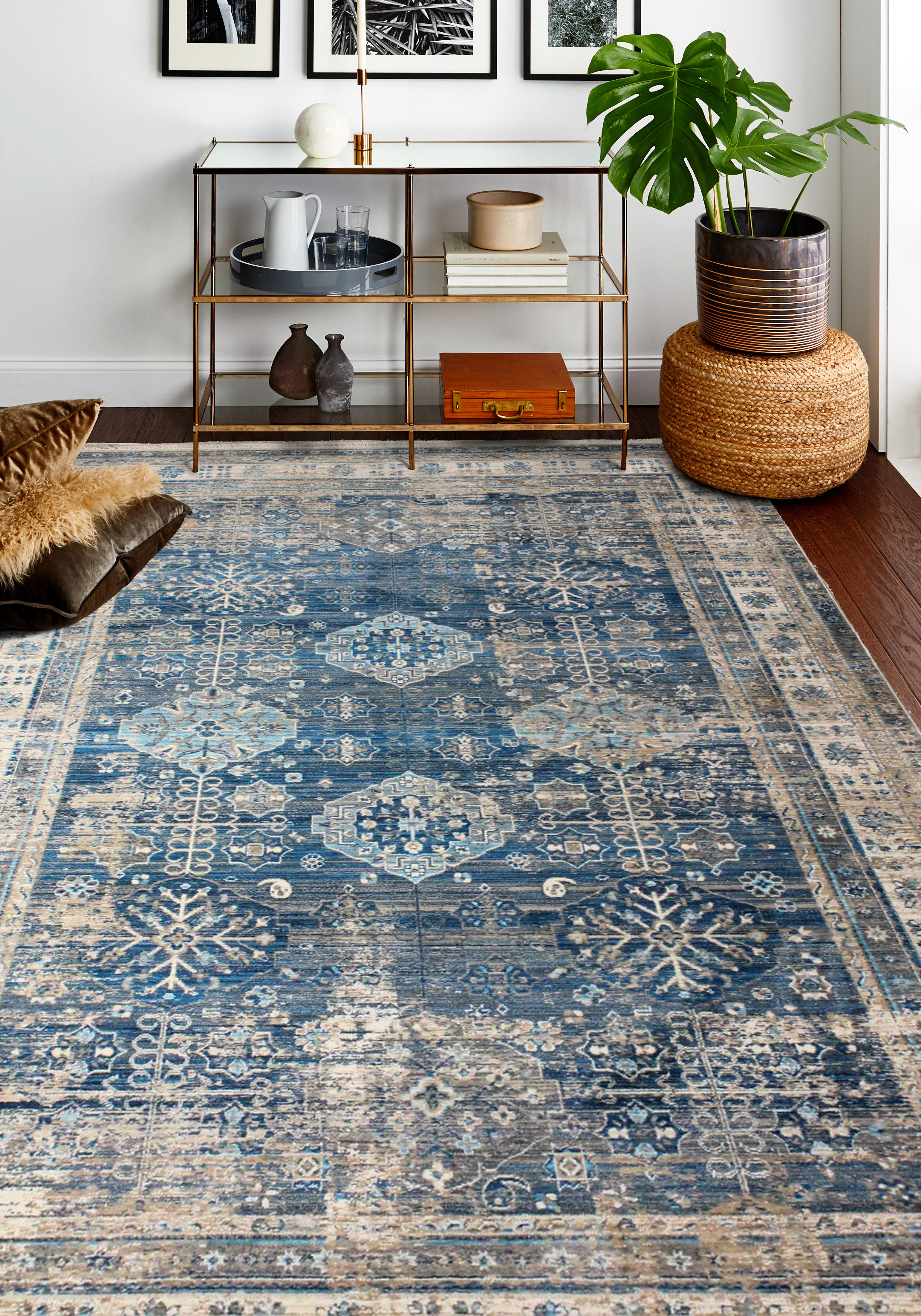 Langley Street® Howton Runner Geometric Area Rug in Azure & Reviews ...