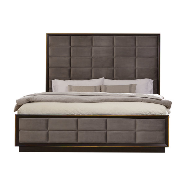 Hokku Designs Devdhari Tufted Upholstered Platform Bed in Smoked ...