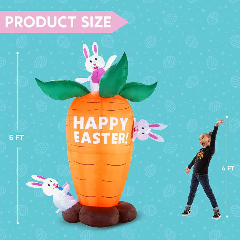The Holiday Aisle® Bunny Inflatable | Wayfair