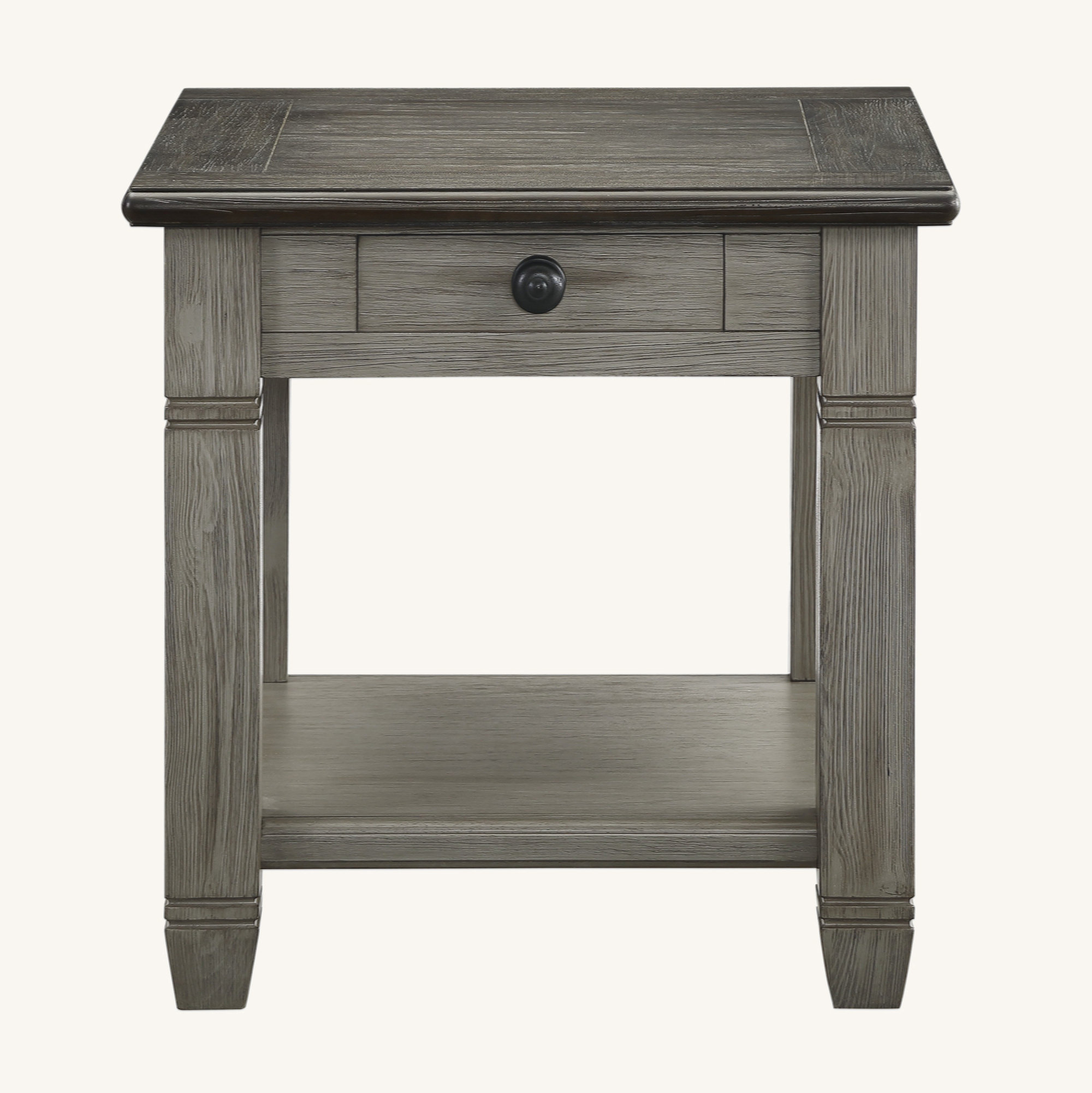 Canora Grey Coffee And Antique Gray Finish 1Pc End Table With Drawer ...