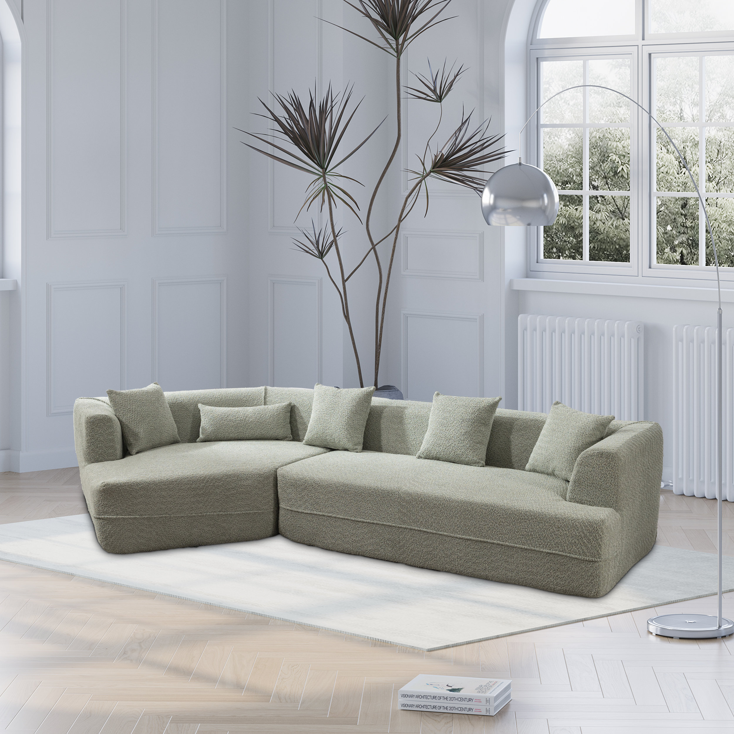 Latitude Run® Liliana 2-Piece No Assembly Required Boucle Sofa & Reviews | Wayfair