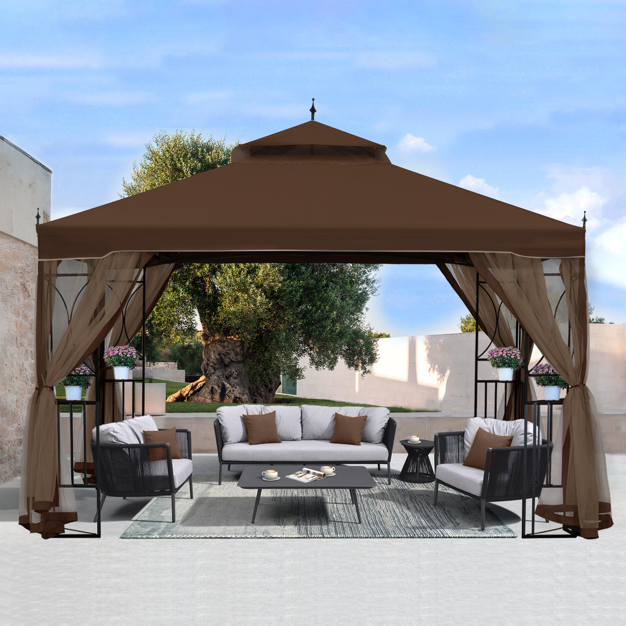 ABCCANOPY Steel Patio Gazebo The Soft Roof Gazebos & Reviews | Wayfair