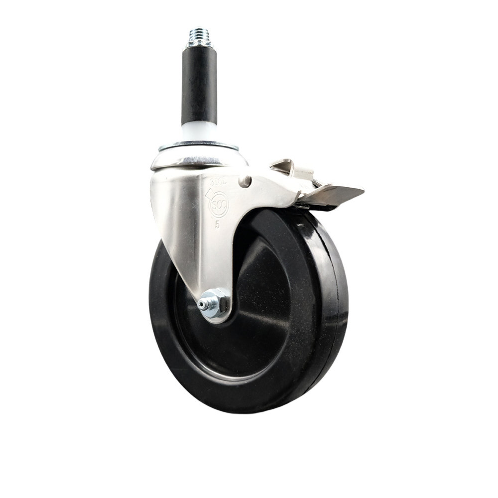 Service Caster Hard Rubber Swivel Expanding Stem Caster Lock Brake ...