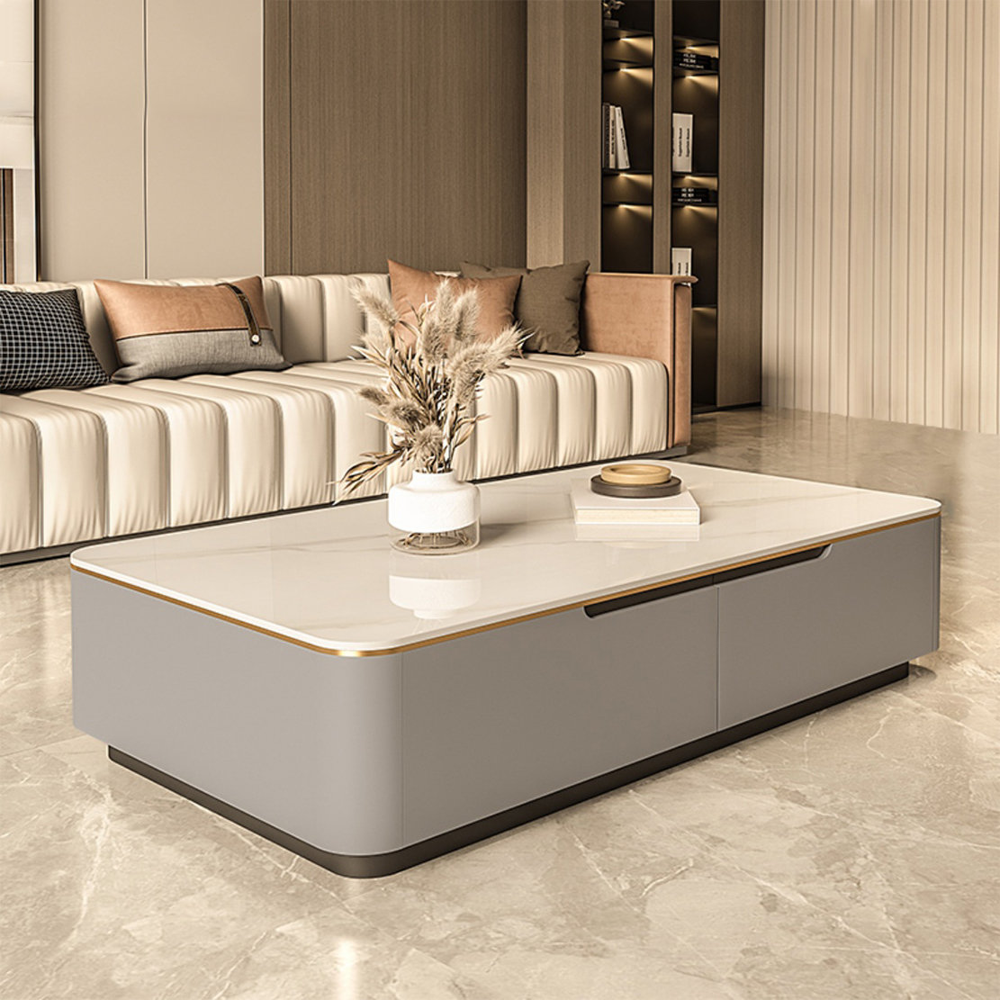 Trentastic Trails Italian rock slab rectangular coffee table | Wayfair