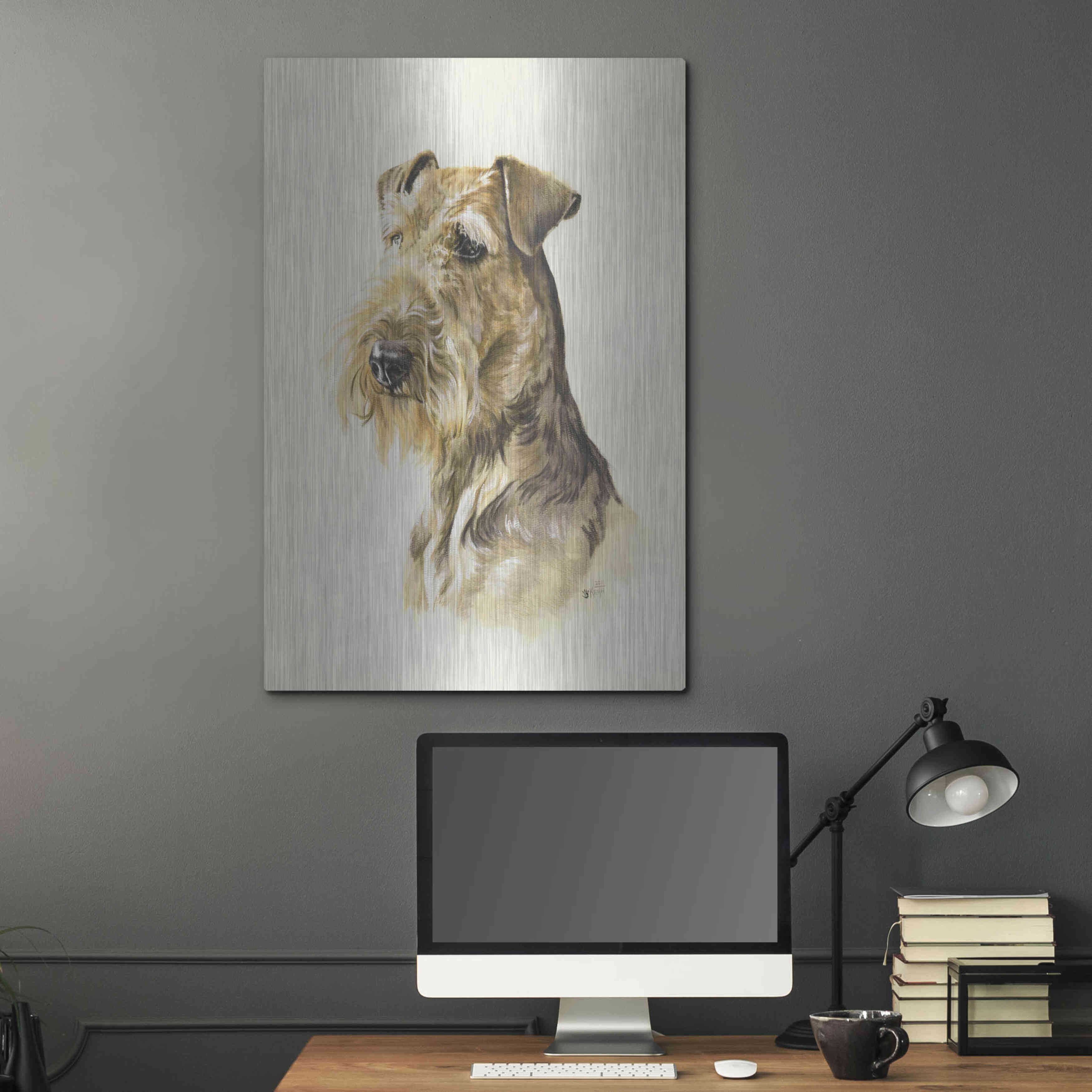 Red Barrel Studio Luxe Metal Art 'Airedale' by Barbara Keith, Metal ...