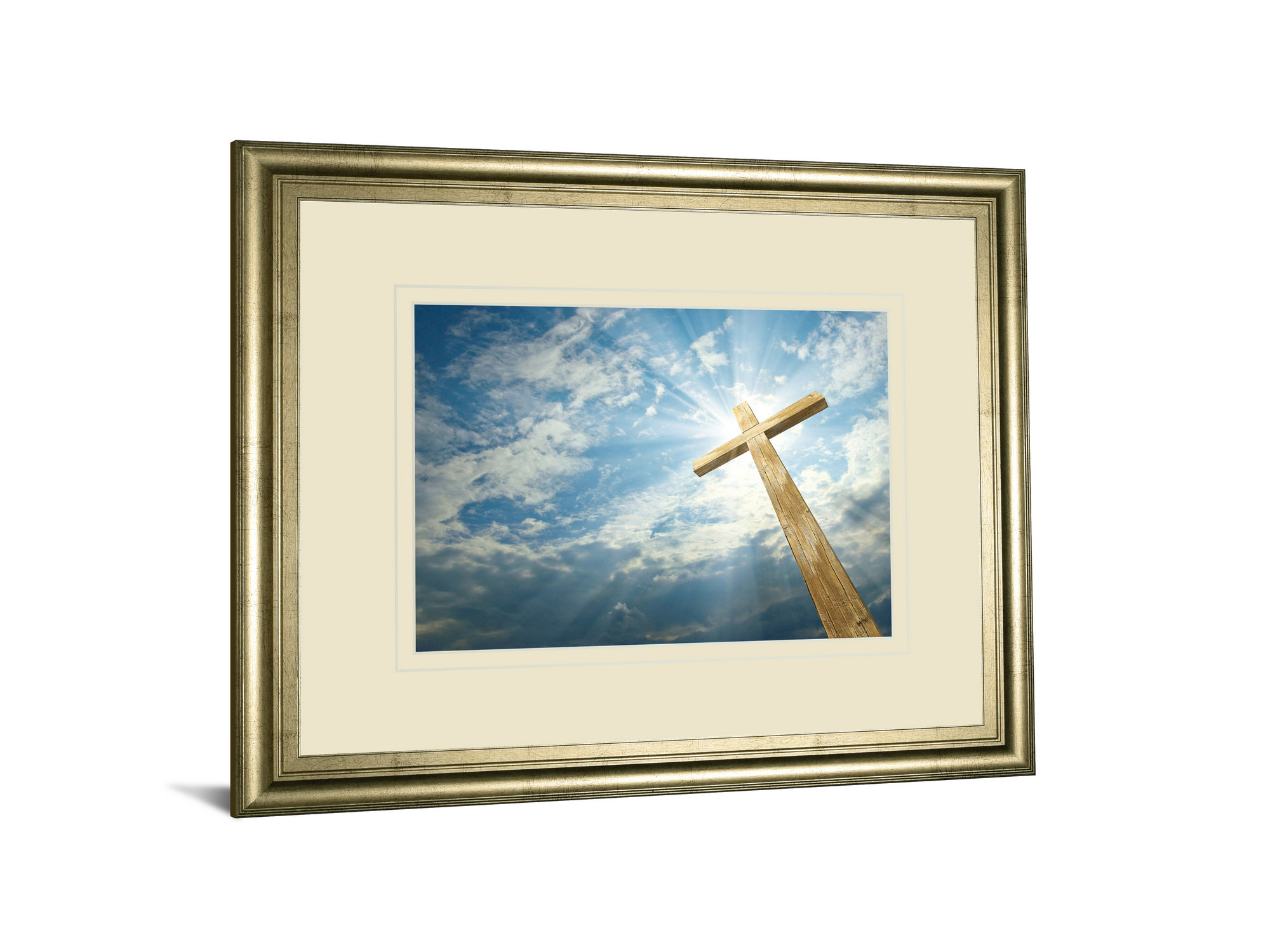 Ebern Designs Radiant Cross Wall Art - 34" x 40" - Crisp Chardonnay ...