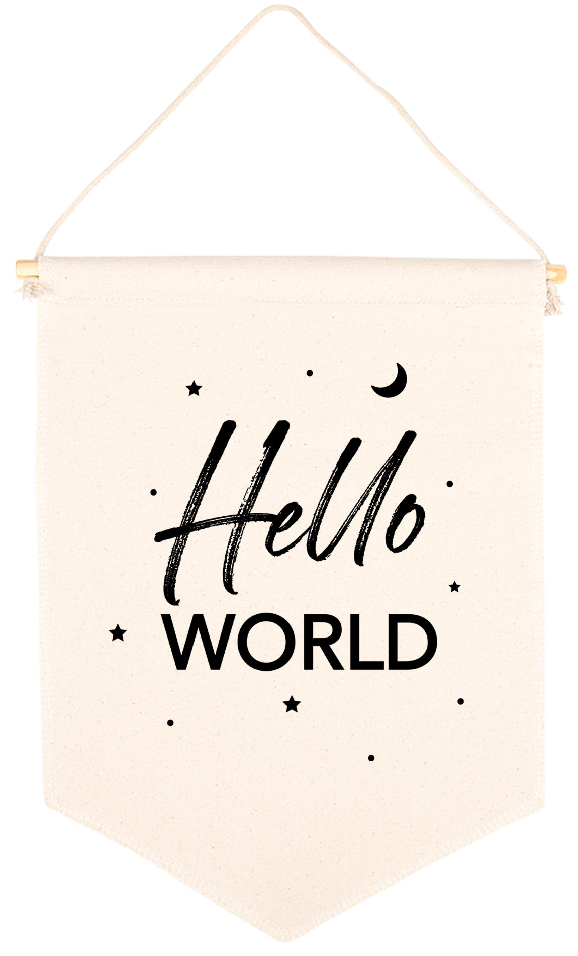 Zoomie Kids Turrini Hanging Wall Hello World Canvas Banner | Wayfair