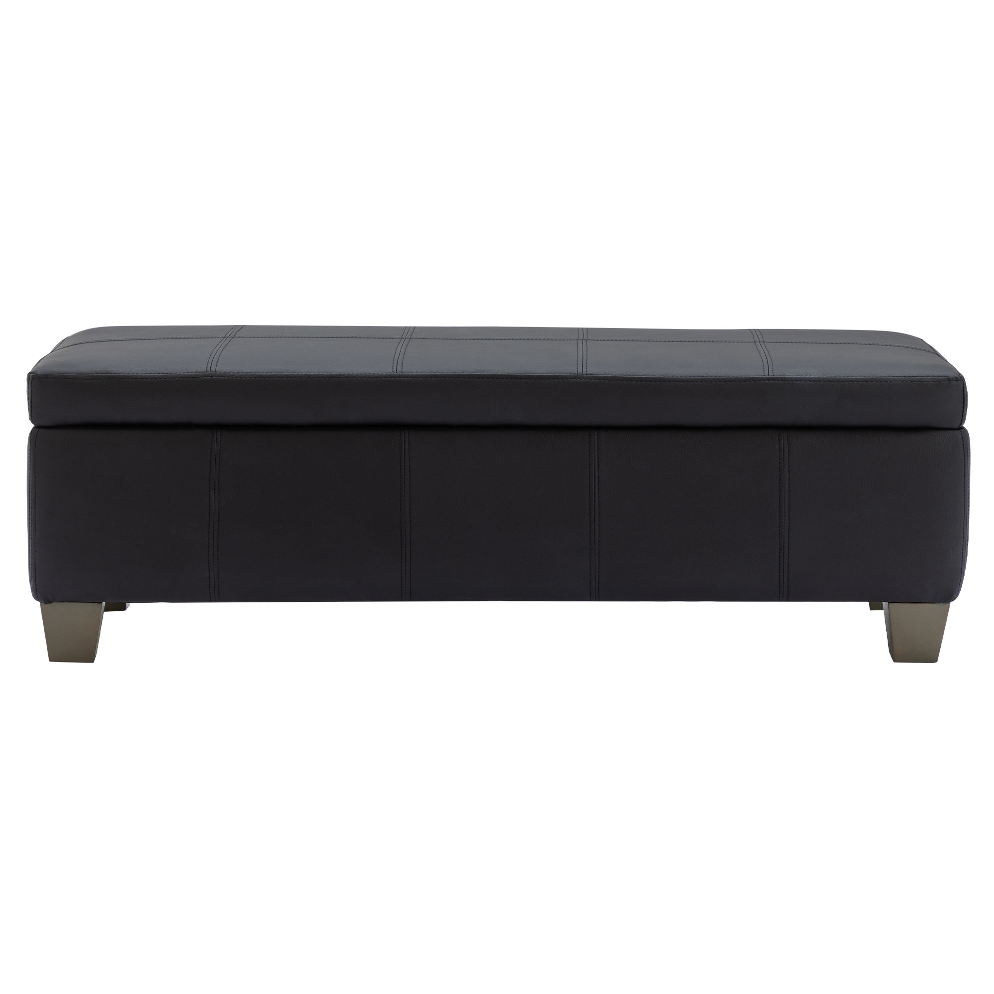 Latitude Run® 51 Inch Faux Leather Rectangle Large Storage Ottoman ...