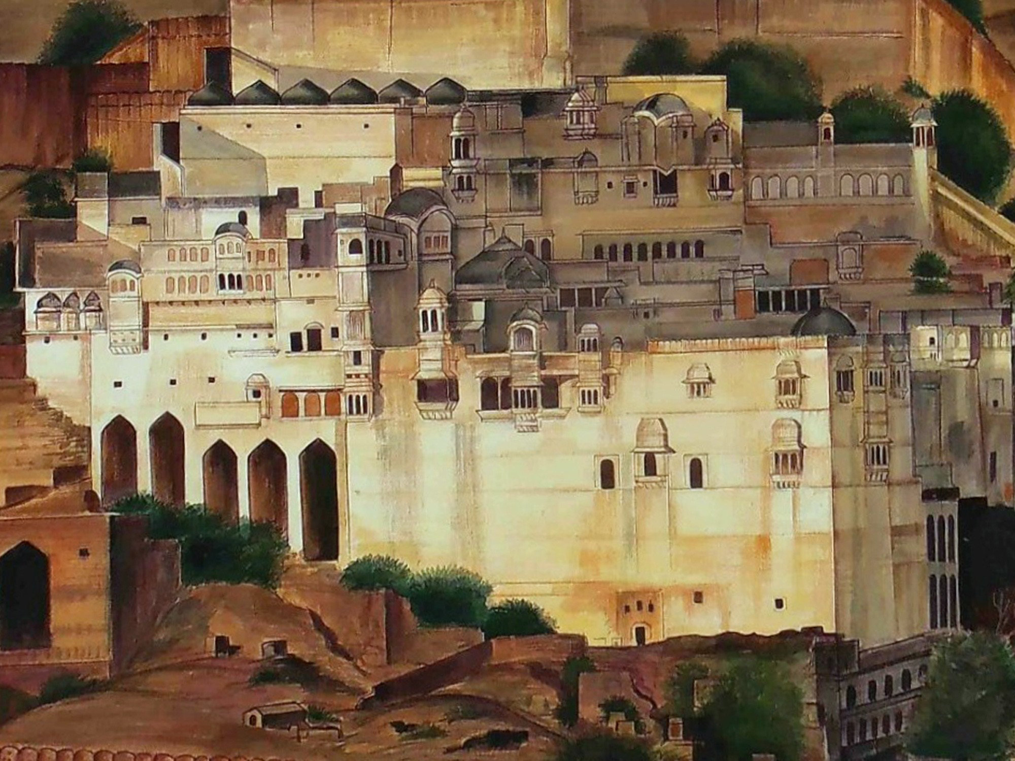 Exotic India Amer Fort Painting | Oil Painting by Jagriti Sharma | Wayfair