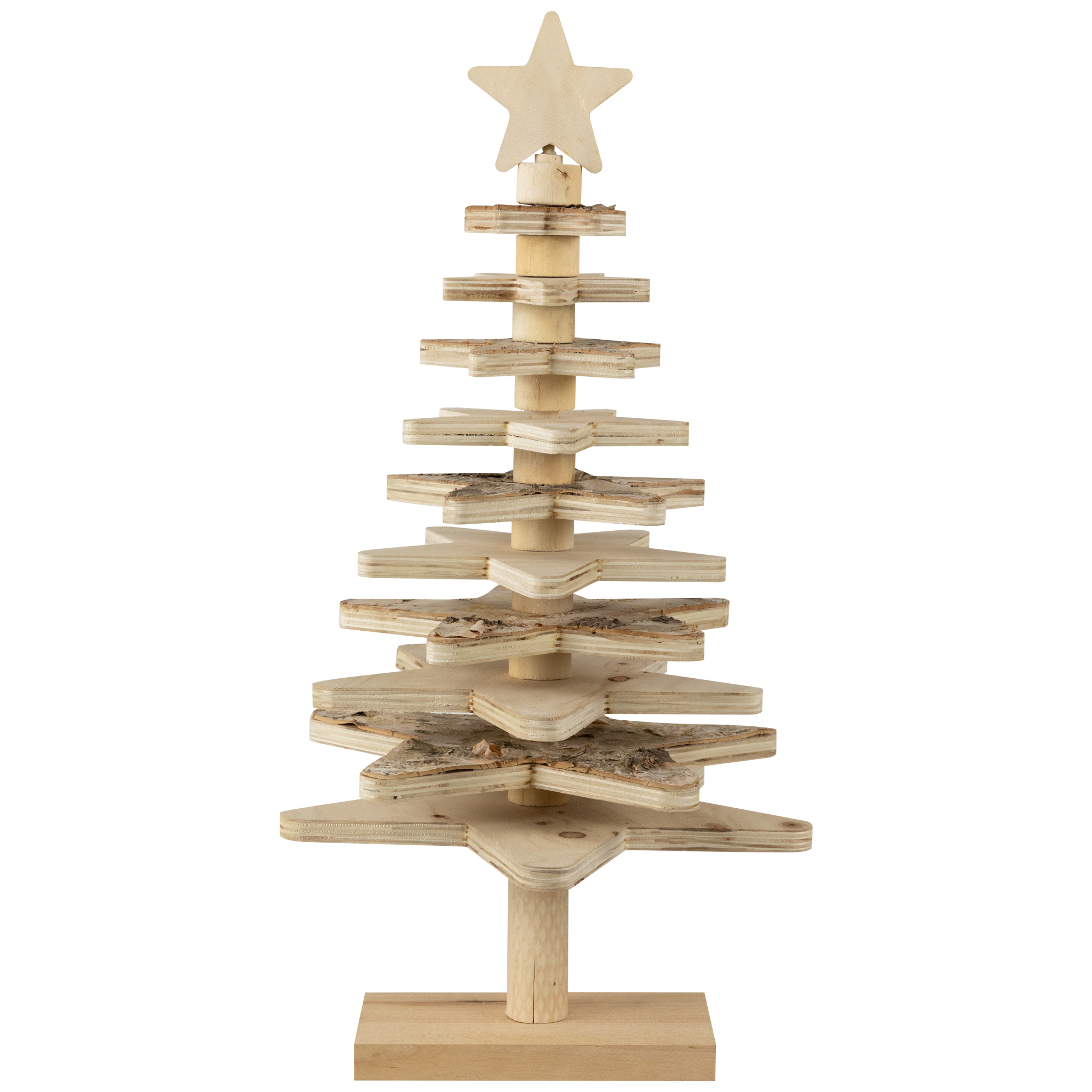 Northlight Seasonal Star Cut-Outs Wooden Tree Christmas Decoration - 20 ...