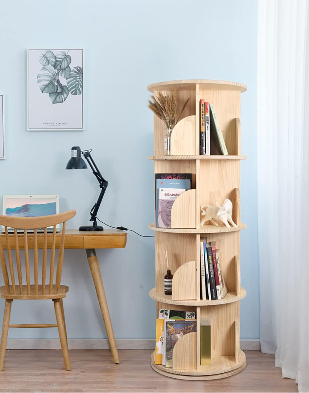 Foundry Select Rotating Bookshelf 360 Degrees, 4 Tier Stackable ...