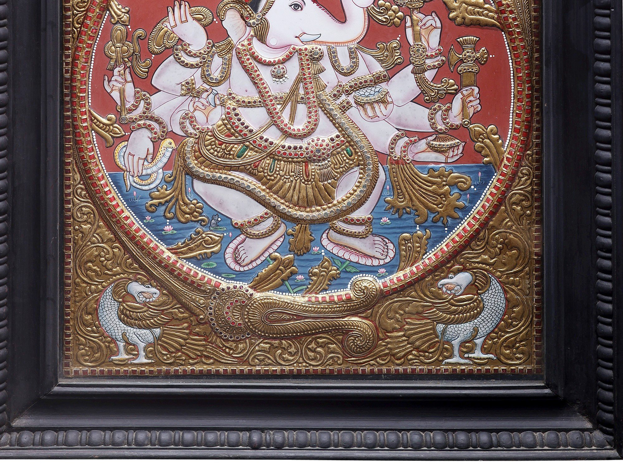 Exotic India Lord Ashtabhuja Ganesha | Traditional Colors With 24K Gold ...