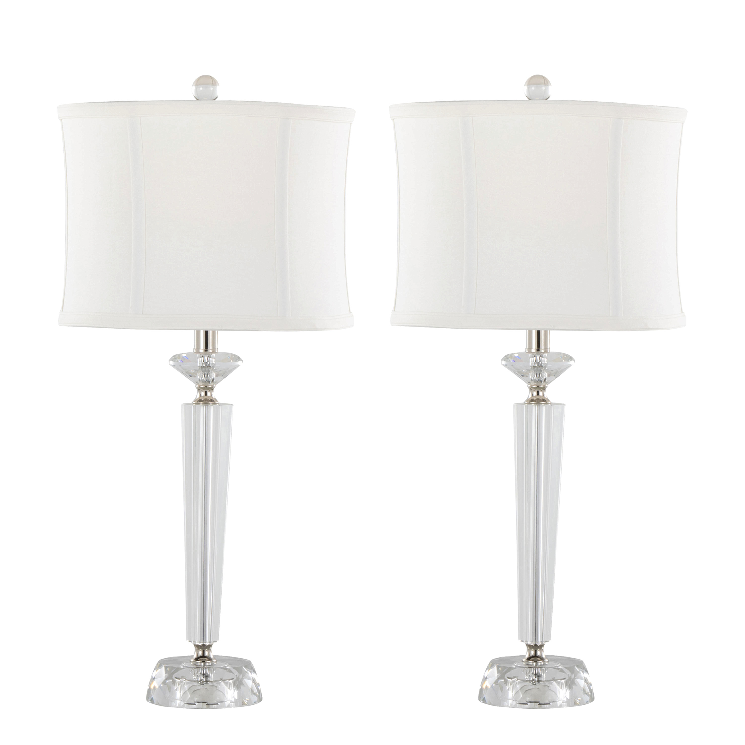Everly Quinn Diamond Torch 25.75" Contemporary Crystal Table Lamp In ...