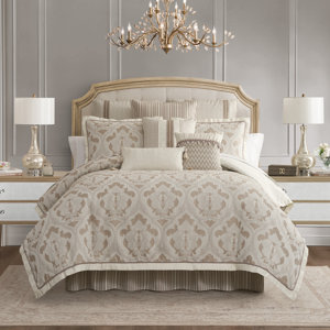 Waterford Bedding Arderra 4 Piece Ivory Comforter Set | Wayfair