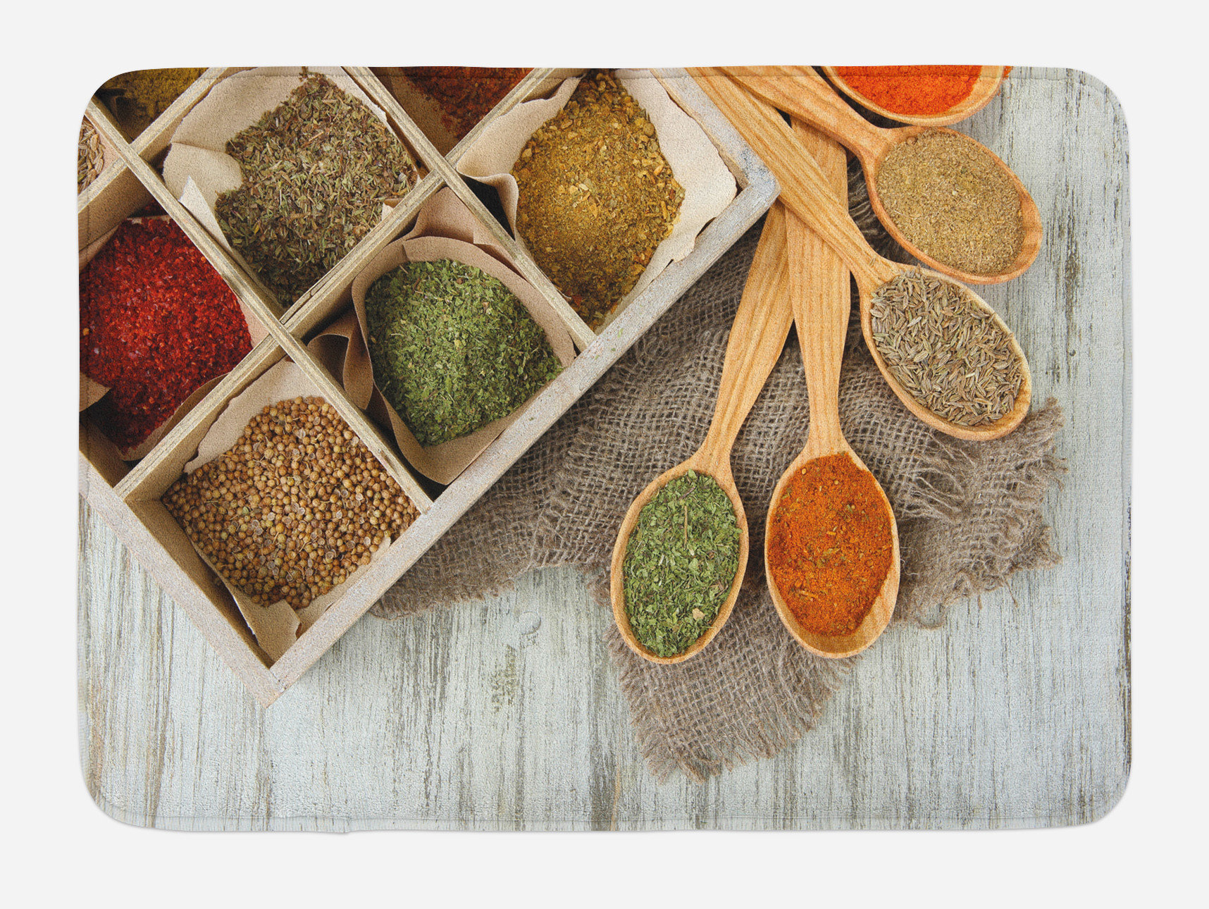 East Urban Home Spice Plush Bath Mat, Box Design of Spices Shot, 30.2 ...