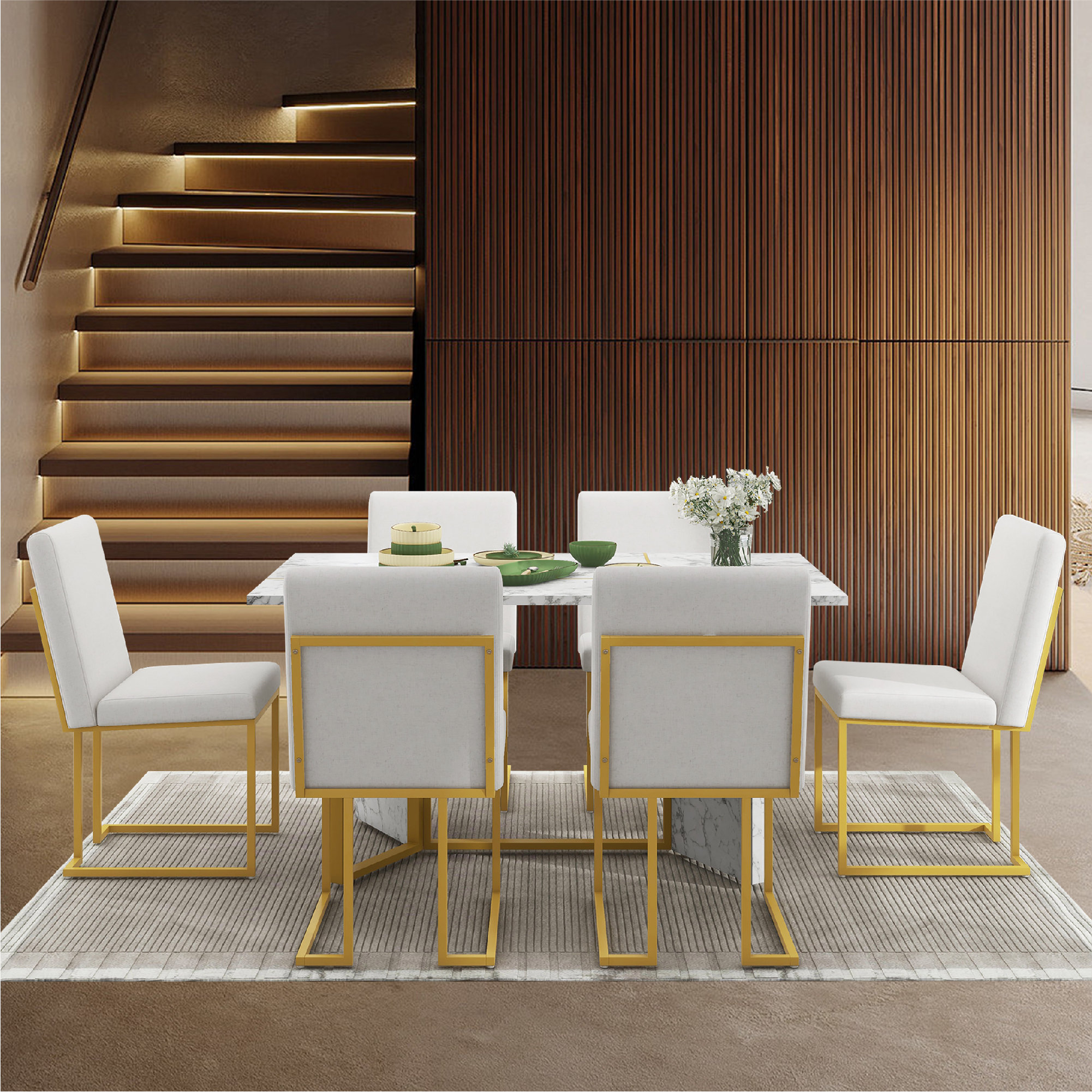 Mercer41 Moulin Rectangular 60'' L x 36'' W Dining Set | Wayfair