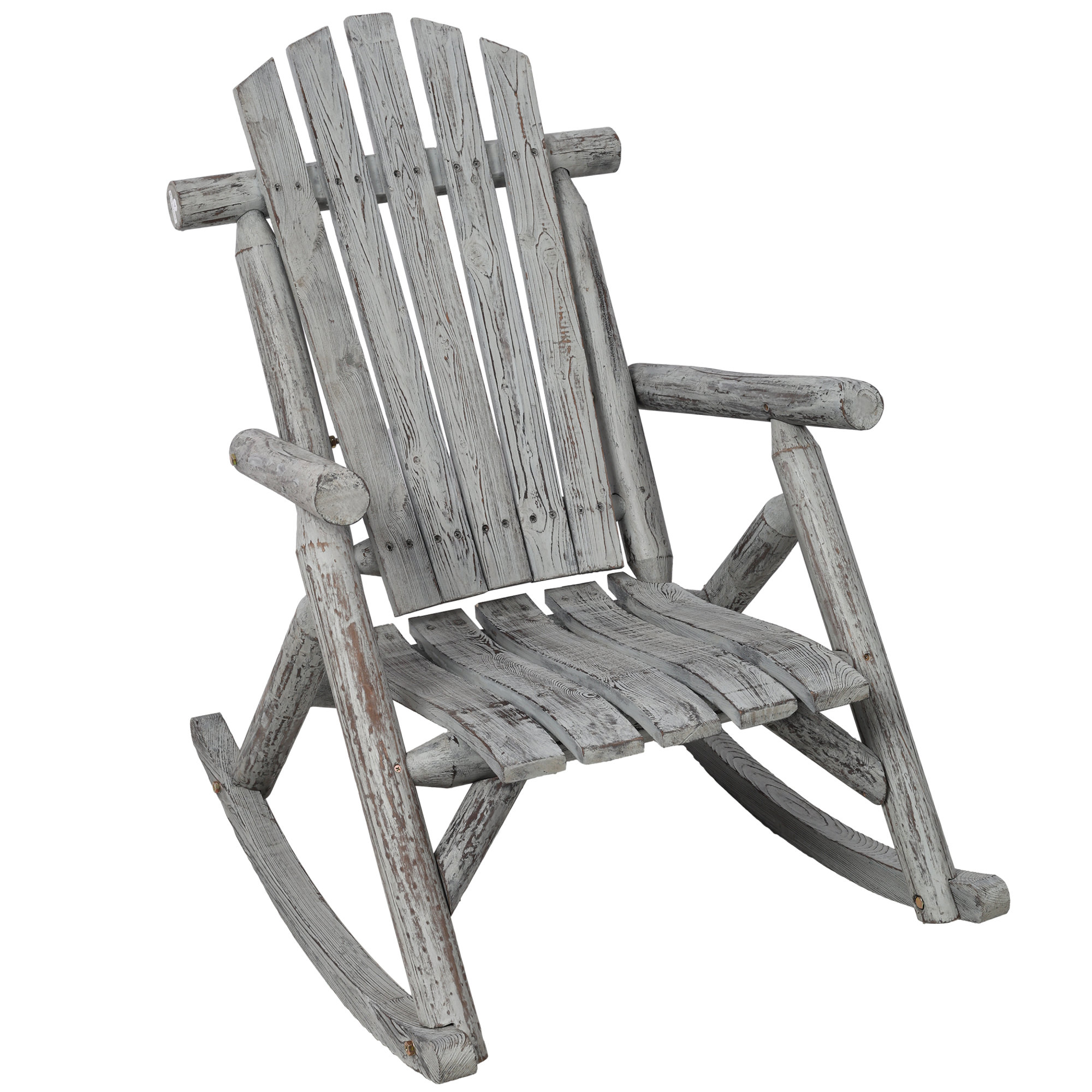 Ophelia & Co. Relaxing Comfort Wooden Porch Rocker Chair, Ergonomic ...