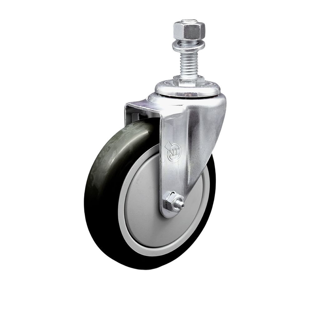 Service Caster 5 Inch Polyurethane Wheel Swivel ½ Inch Stem Caster with ...