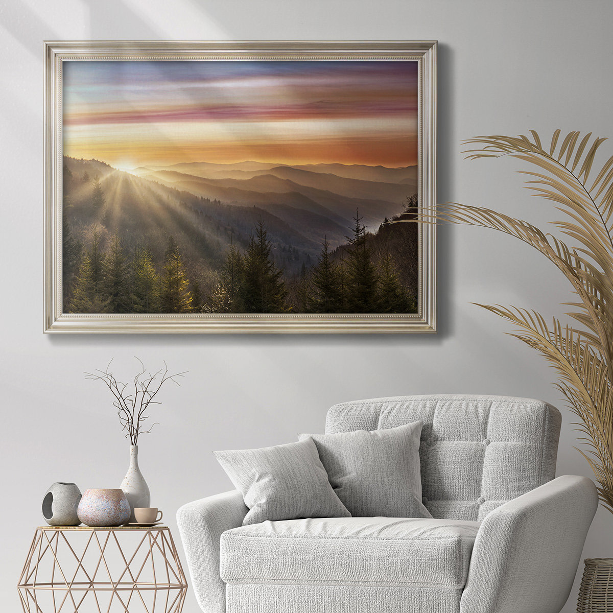 Millwood Pines Smokey Sunrise - Picture Frame Print on Canvas | Wayfair