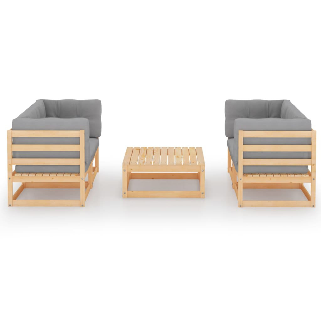 Ophelia & Co. Garden Lounge Set Pinewood Solid Pinewood Seats Many ...