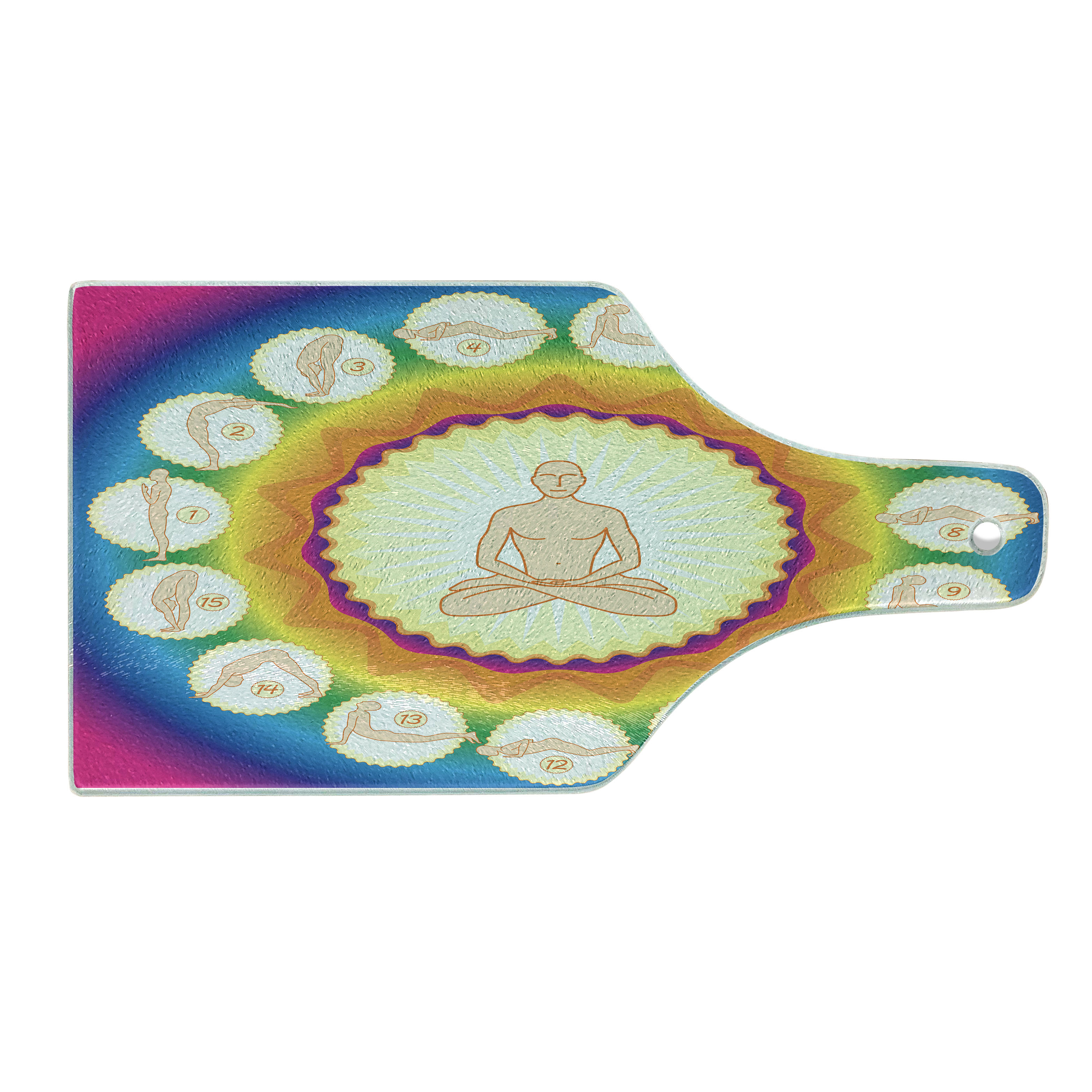 Ambesonne Yoga Tempered Glass Cutting Board Yogi Lotus Posture Poses ...