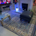 Three Posts Boynton Oriental Machine Woven Blue/Beige/Pink Area Rug ...