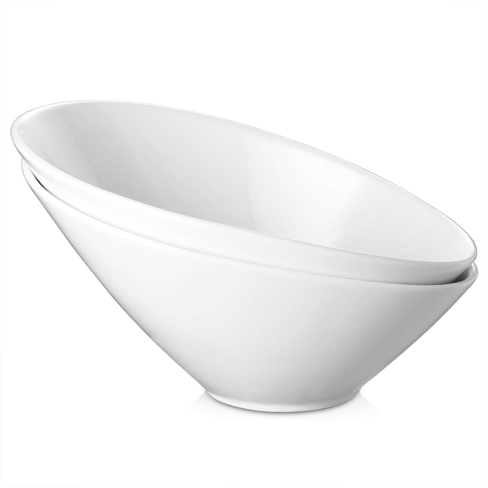 Ebern Designs 2-Piece Angled Bowl Set | 9.5-Inch Contemporary White ...