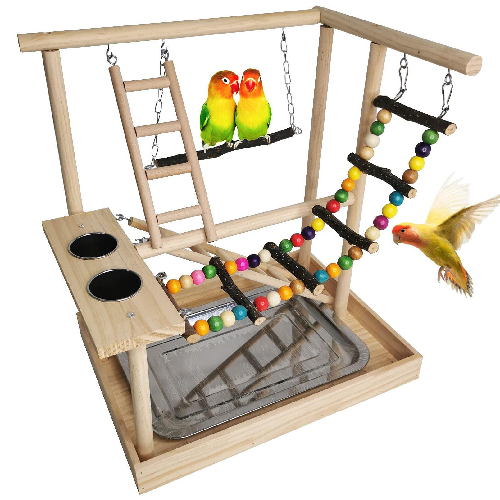 ATCHISON Parrots Playground Bird Play Gym Wood Perch Stand - Wayfair Canada