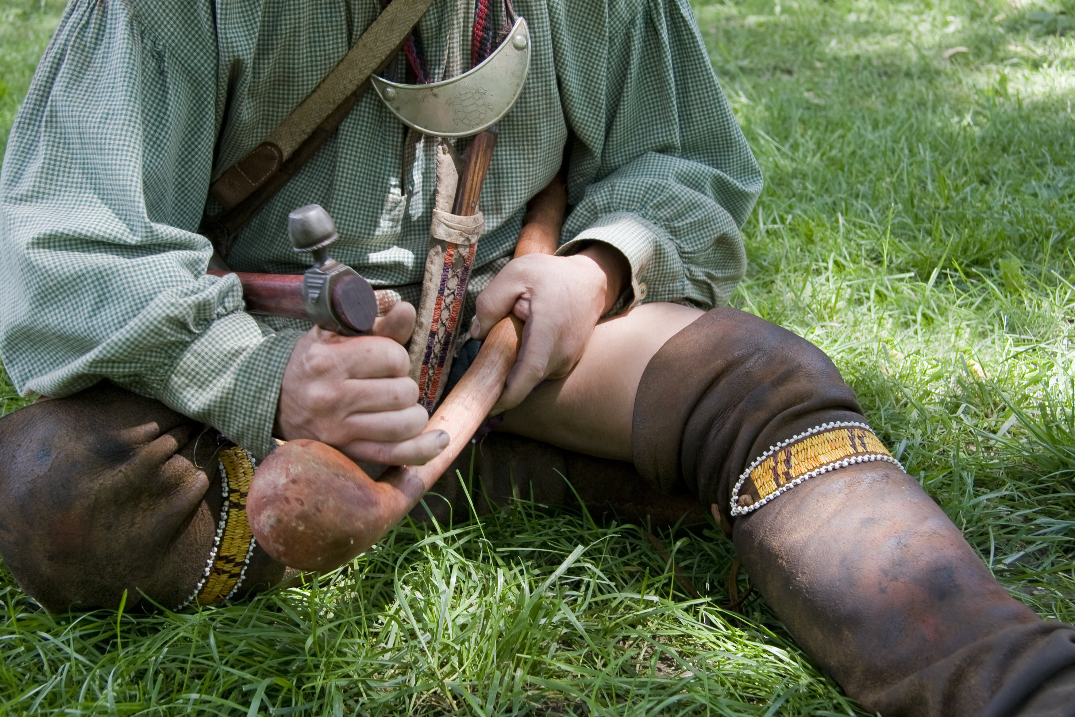 Ebern Designs Iroquois Indian with Warclub and Tomahawk by ...