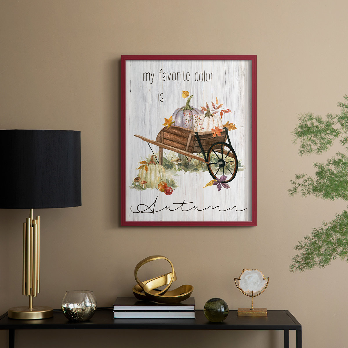 August Grove® Woodland Harvest Favorite Color Framed Print - Solid Wood ...
