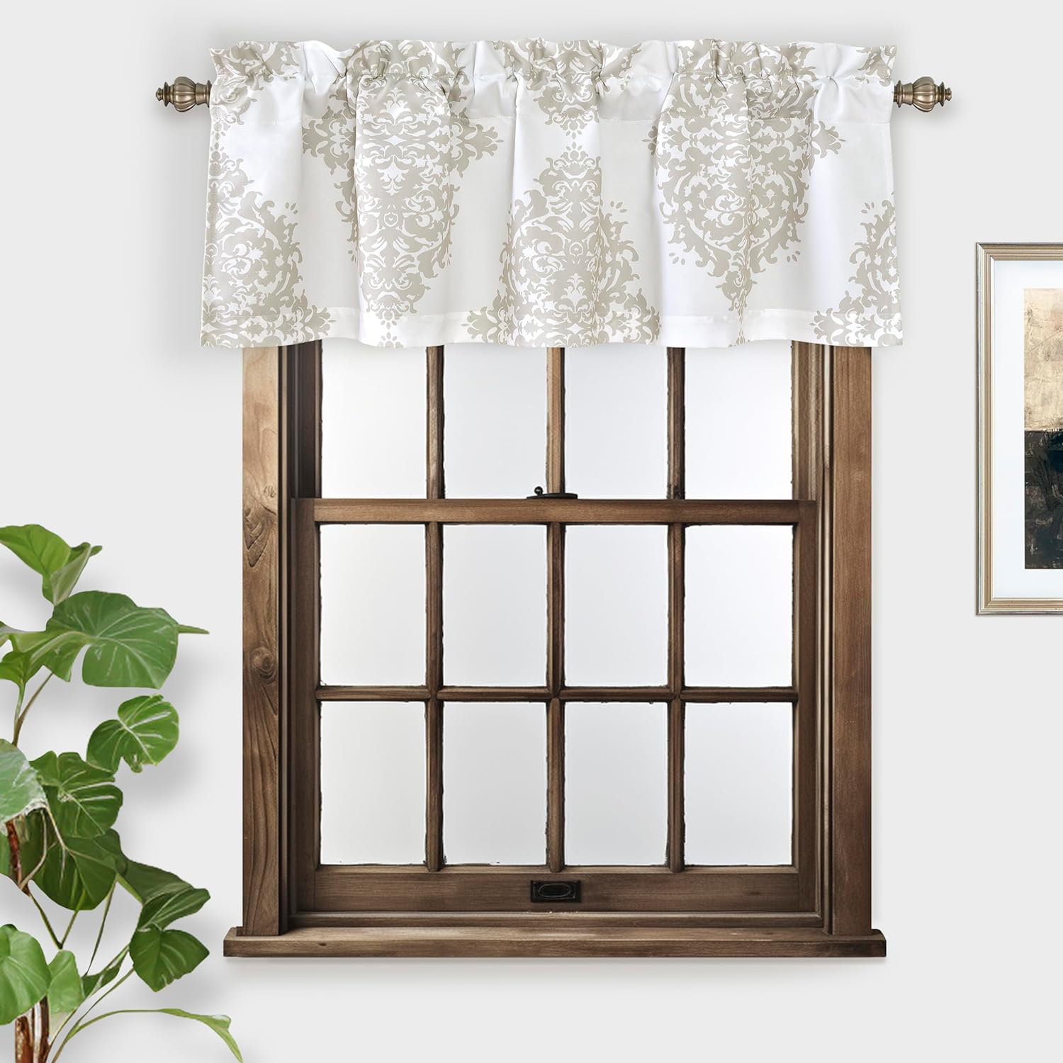 Lark Manor™ Alayiah Geometric Tailored 52" Window Valance | Wayfair