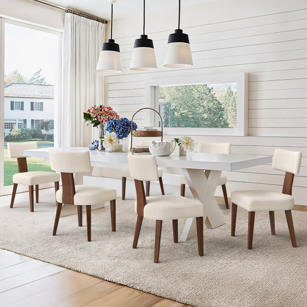 Red Barrel Studio® Culbane Upholstered Dining Chairs with Solid Wood ...