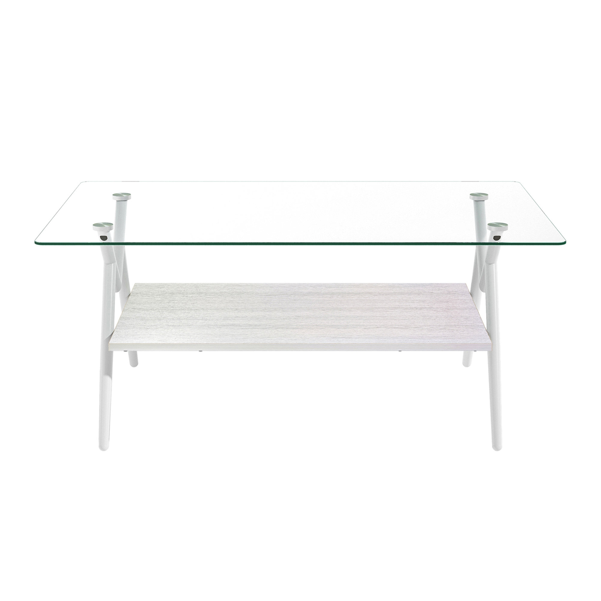 Wrought Studio™ Rectangle Coffee Table With Tempered Glass Top And ...