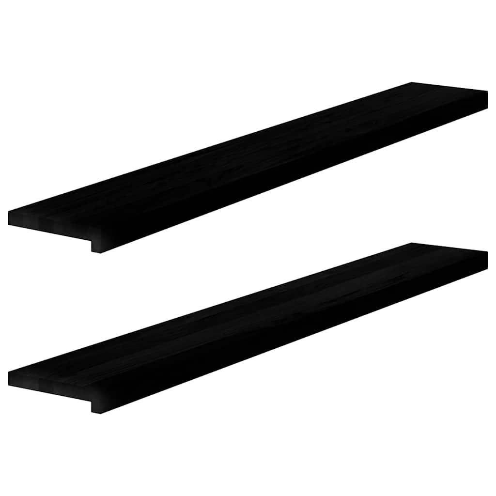 Vidaxl Window Sills 2 Pcs Dark Brown 55.1X7.9X0.8" Solid Wood Oak | Wayfair