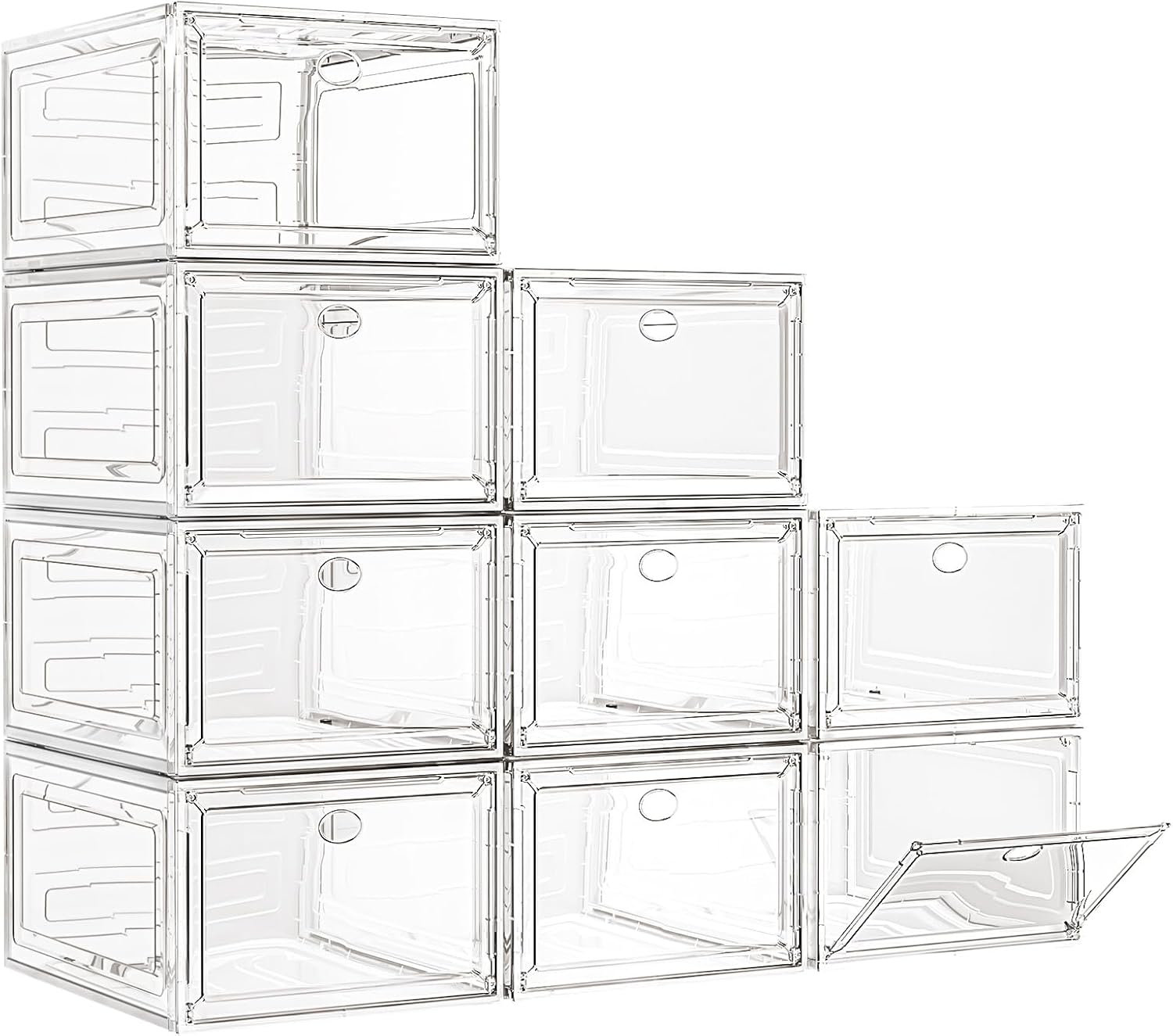Rebrilliant Large Clear Shoe Boxes Organizer?Thicker Material? Stronger ...