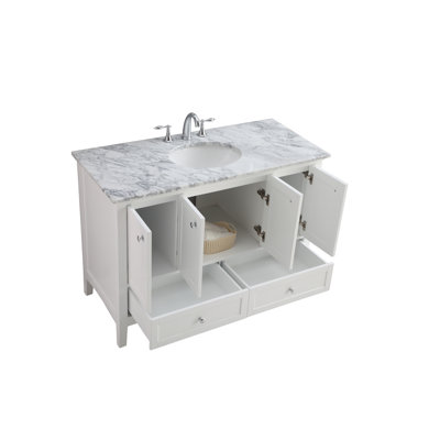 Red Barrel Studio® 48'' Single Bathroom Vanity with Marble Top ...