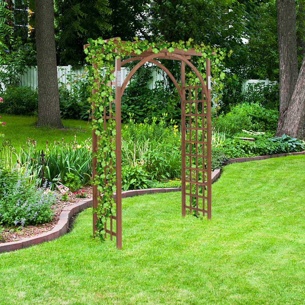 Vinsunny Wood Garden Brown Arbor | Wayfair