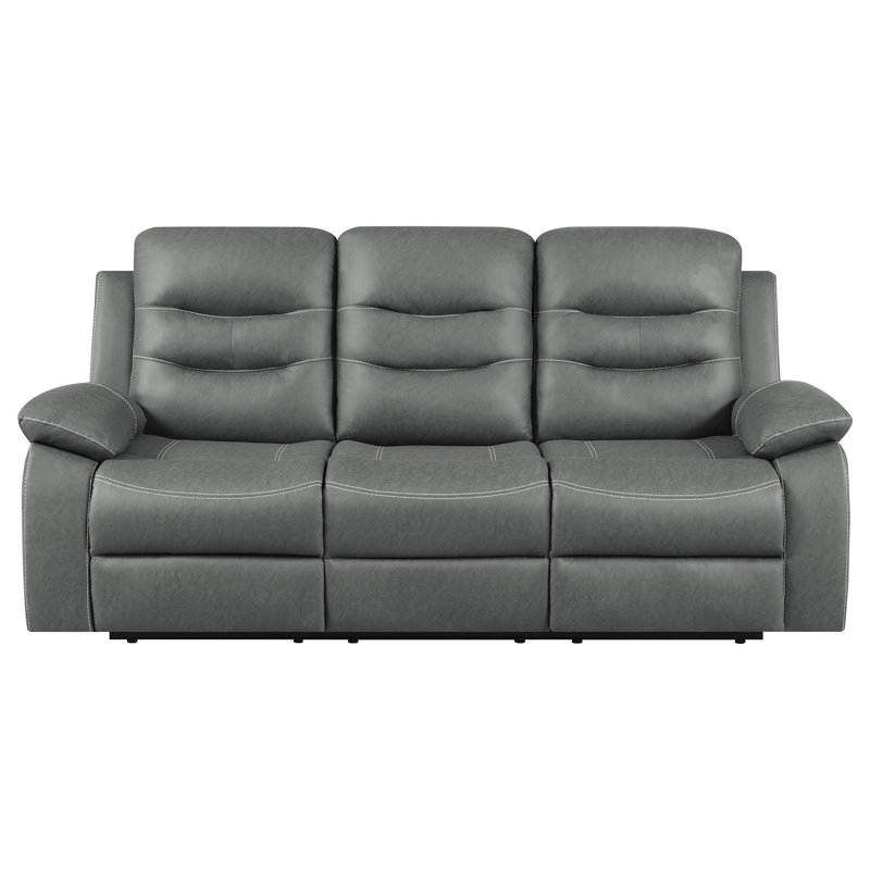 Ebern Designs Hamaad Nova Upholstered Padded Arm Reclining Sofa Dark ...