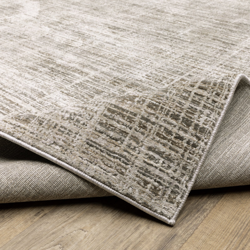 17 Stories Gwern Abstract Beige/ Ivory Area Rug | Wayfair