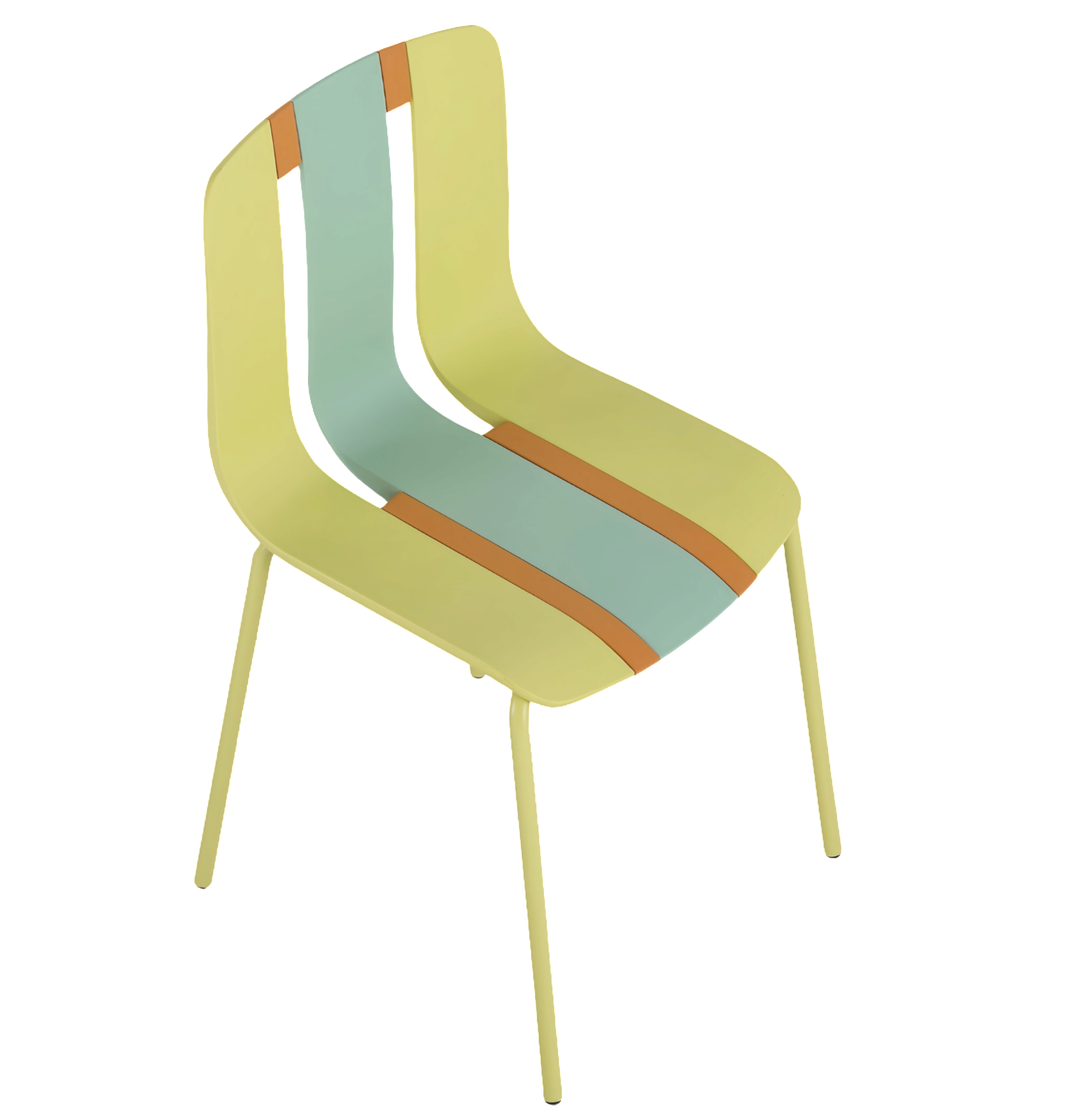 George Oliver 4-Pack Modern Striped Color Block Chairs, Pp Plastic Seat ...