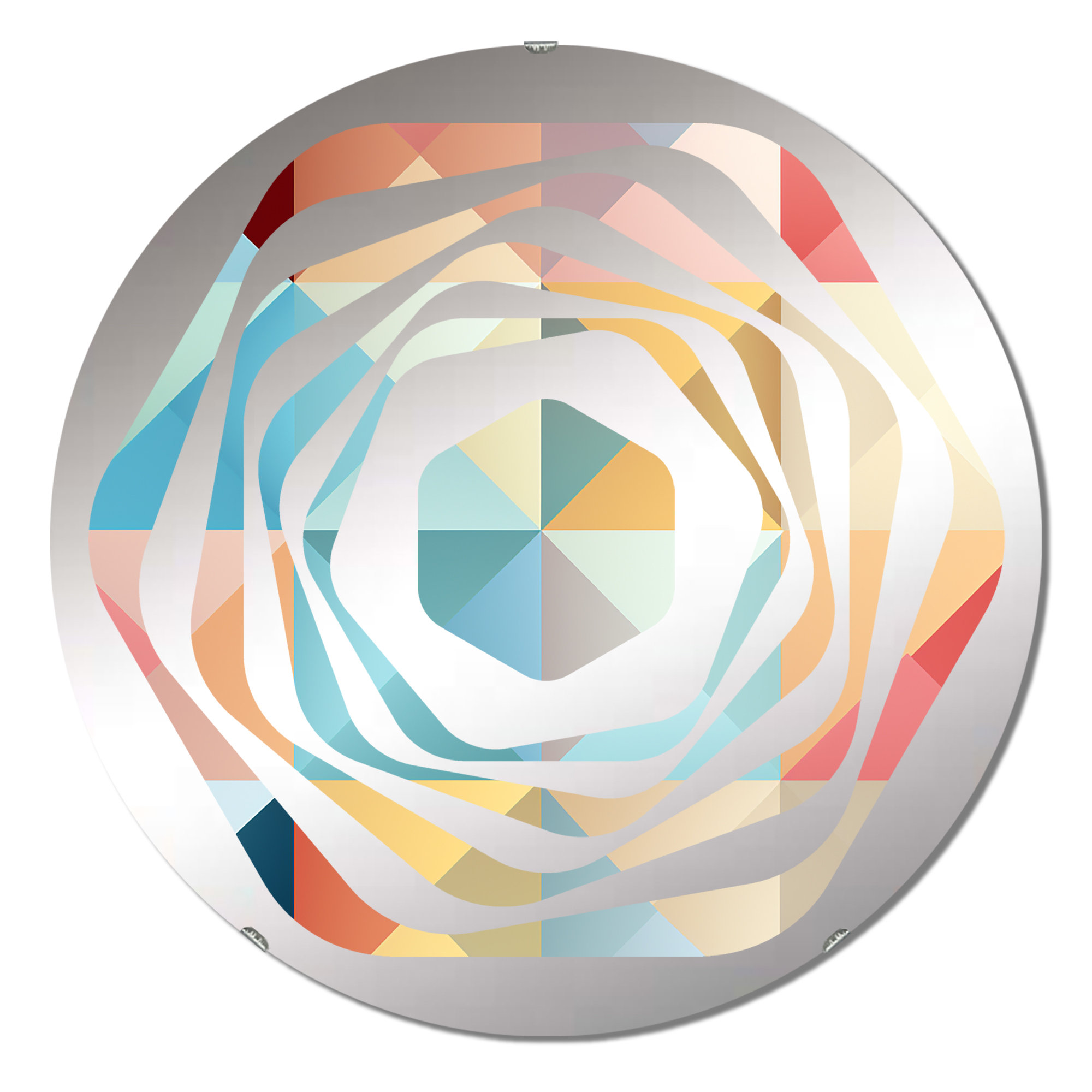 Design Art Pastel Harmony - Amorphe Decorative Mirror | Wayfair